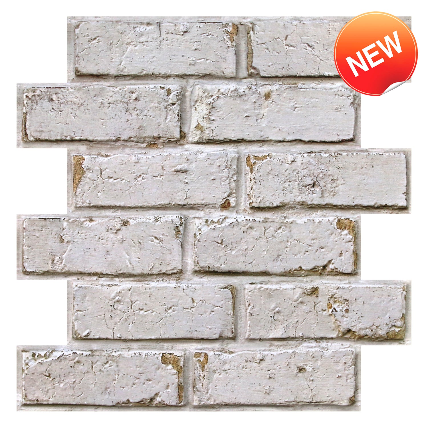 3D Distressed White Brick Peel and Stick Wall Tile – Commomy