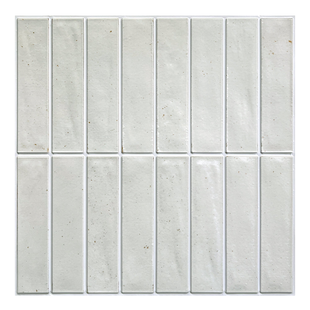 3D Light Grey Matt Linear Mosaic Peel and Stick Wall Tile – Commomy