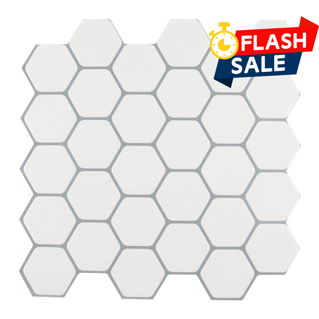 White Hexagon Backsplash Peel and Stick Tile - Thicker Design – Commomy