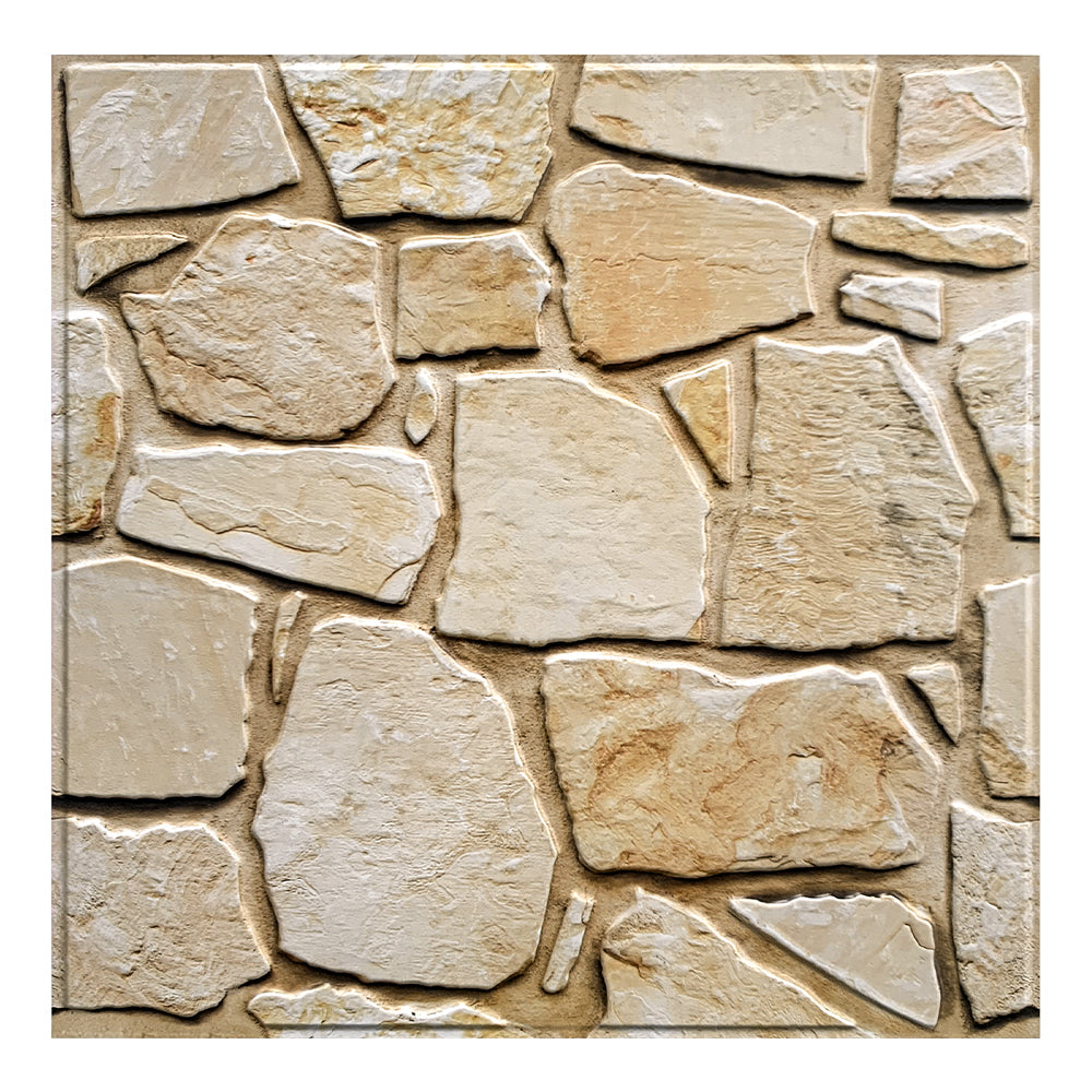 3D Light Brown Fieldstone Peel and Stick Wall Tile – Commomy