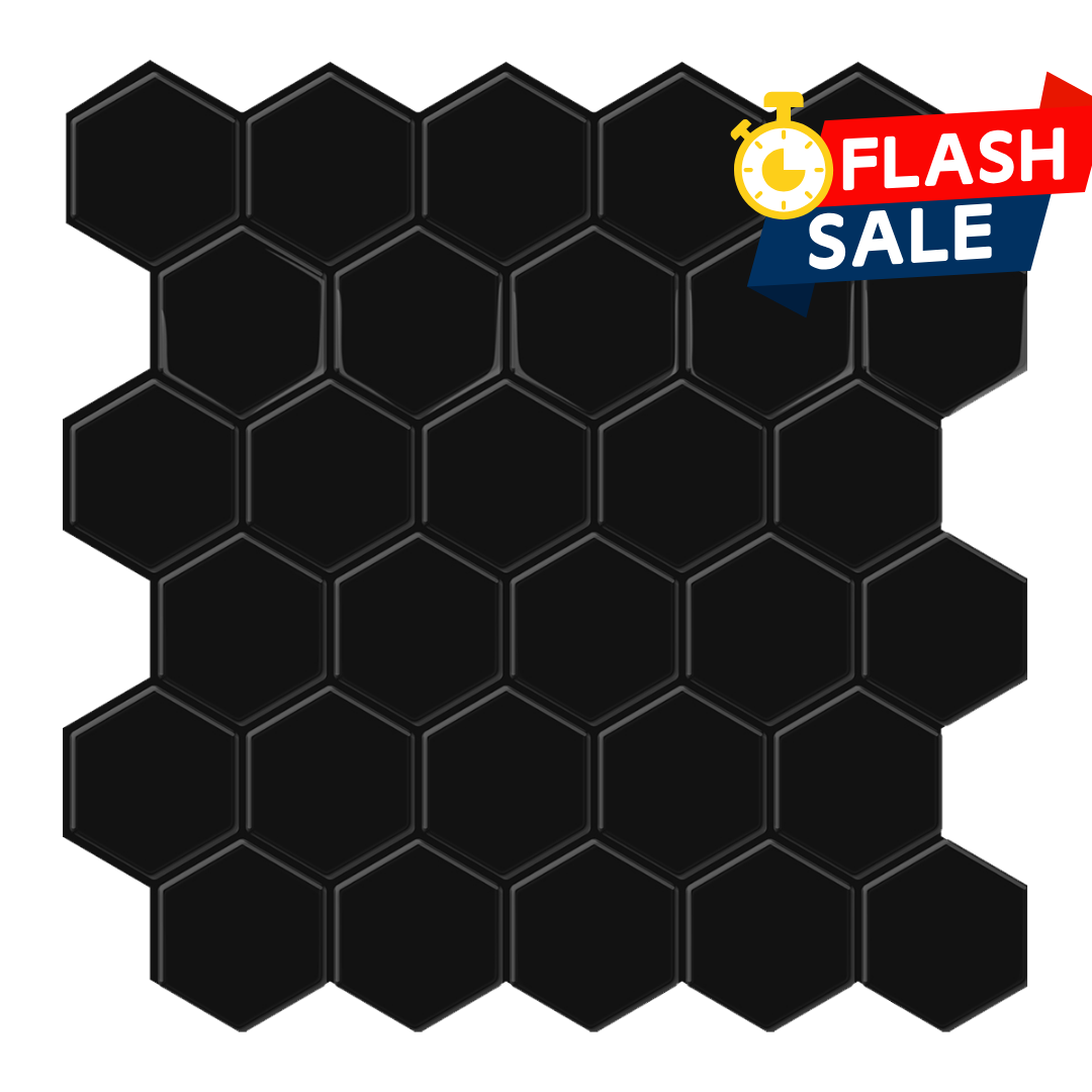 Black Hexagon Peel and Stick Tile Backsplash - Thicker Design – Commomy
