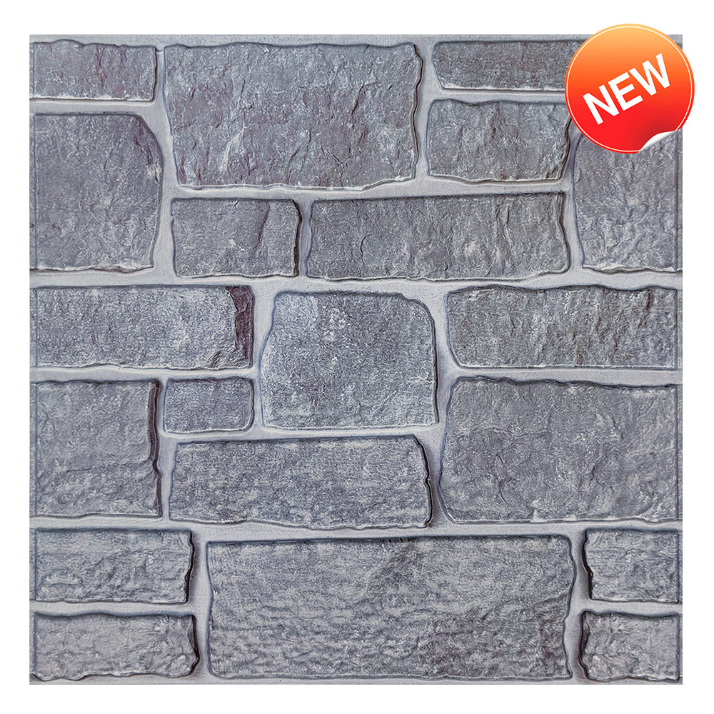 3D Grey Limestone Peel and Stick Wall Tile – Commomy