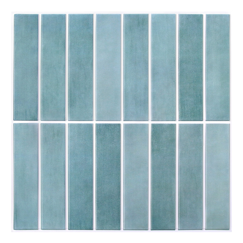 3D Ocean Color Straight Linear Mosaic Peel and Stick Wall Tile – Commomy