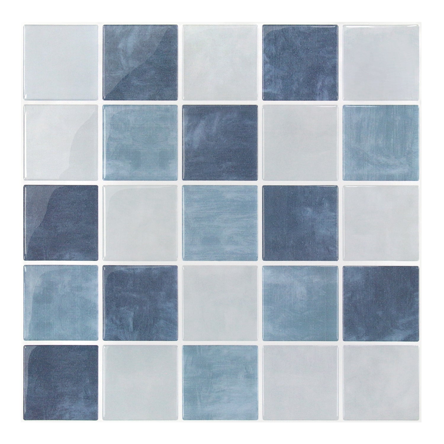 Blue Gray Square Peel and Stick Backsplash Tile - Thicker Design – Commomy