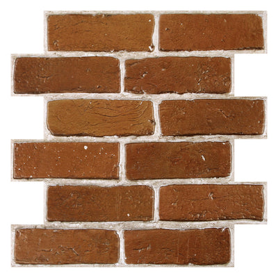 3D Vintage Orange Brick Peel and Stick Wall Tile – Commomy