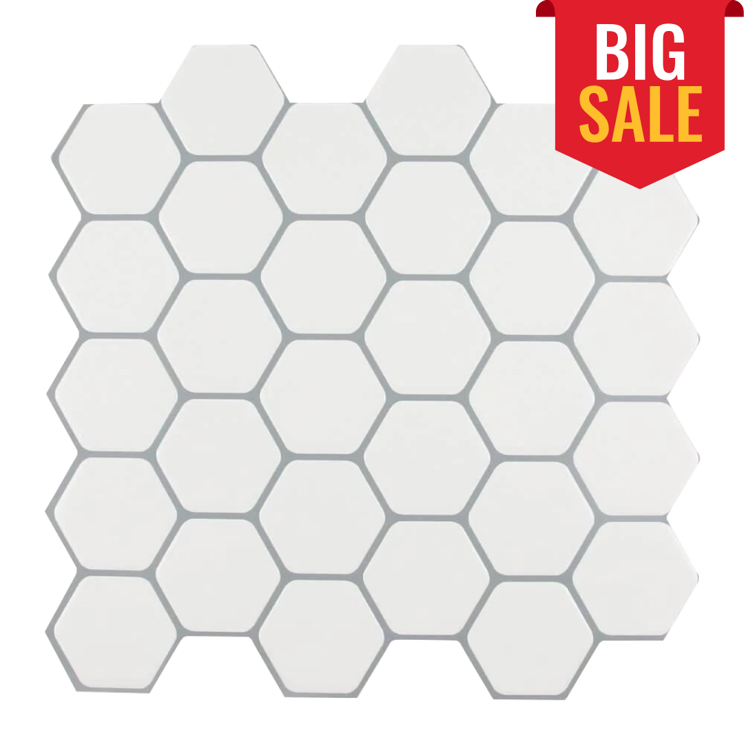 White Hexagon Backsplash Peel and Stick Tile - Thicker Design – Commomy