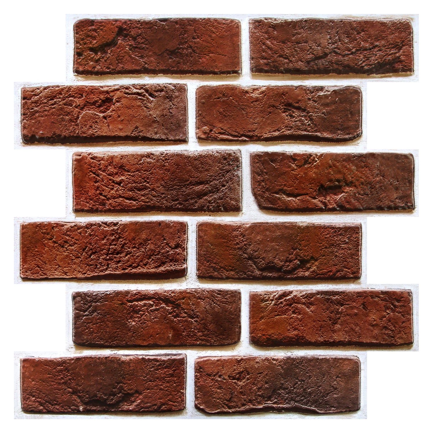 3D Rustic Deep Red Brick Peel and Stick Wall Tile – Commomy