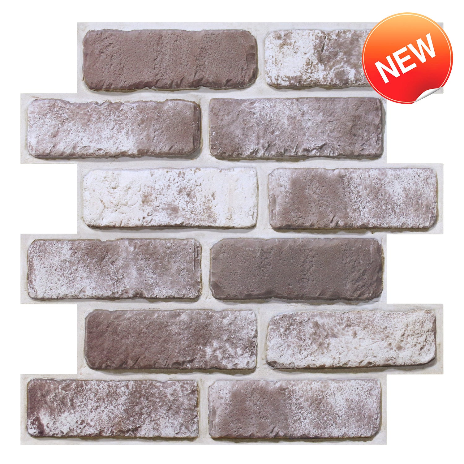 3D Mocha Whitewash Brick Peel and Stick Wall Tile – Commomy