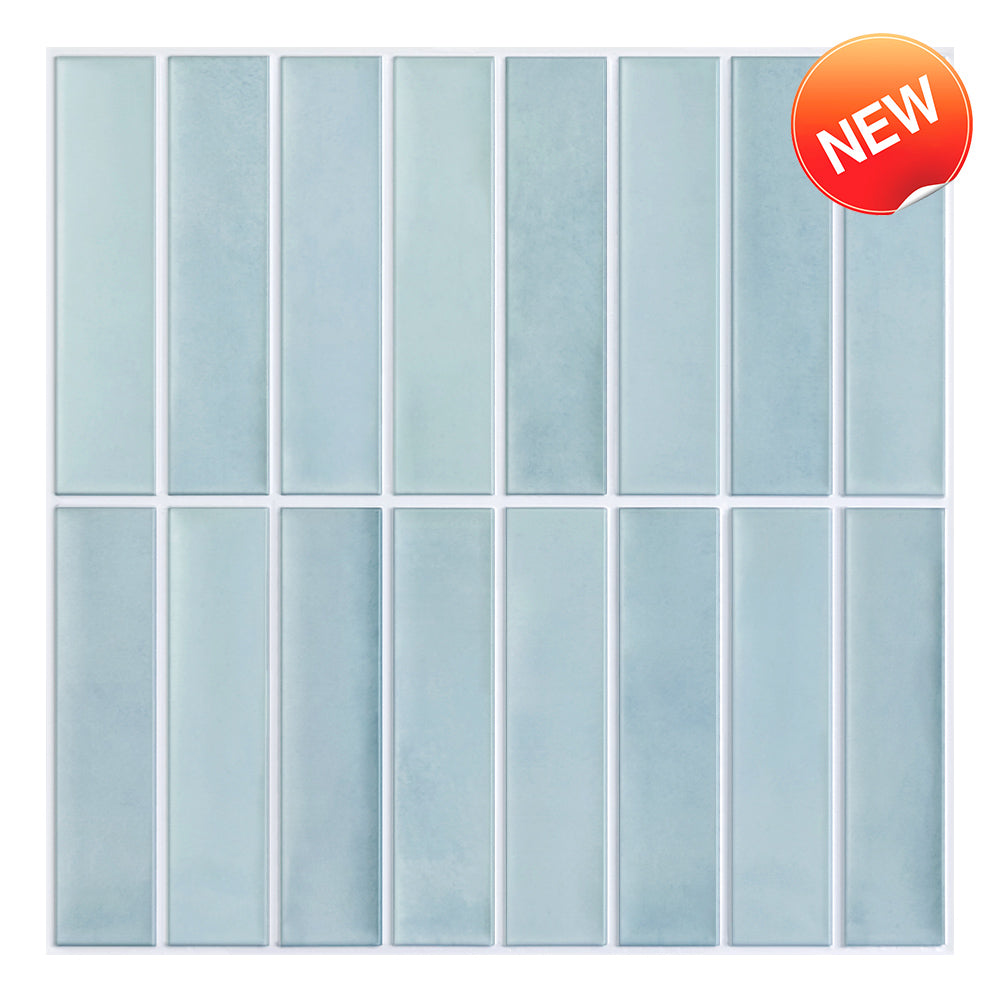 3D Blue Green Gradient Linear Mosaic Peel and Stick Wall Tile – Commomy