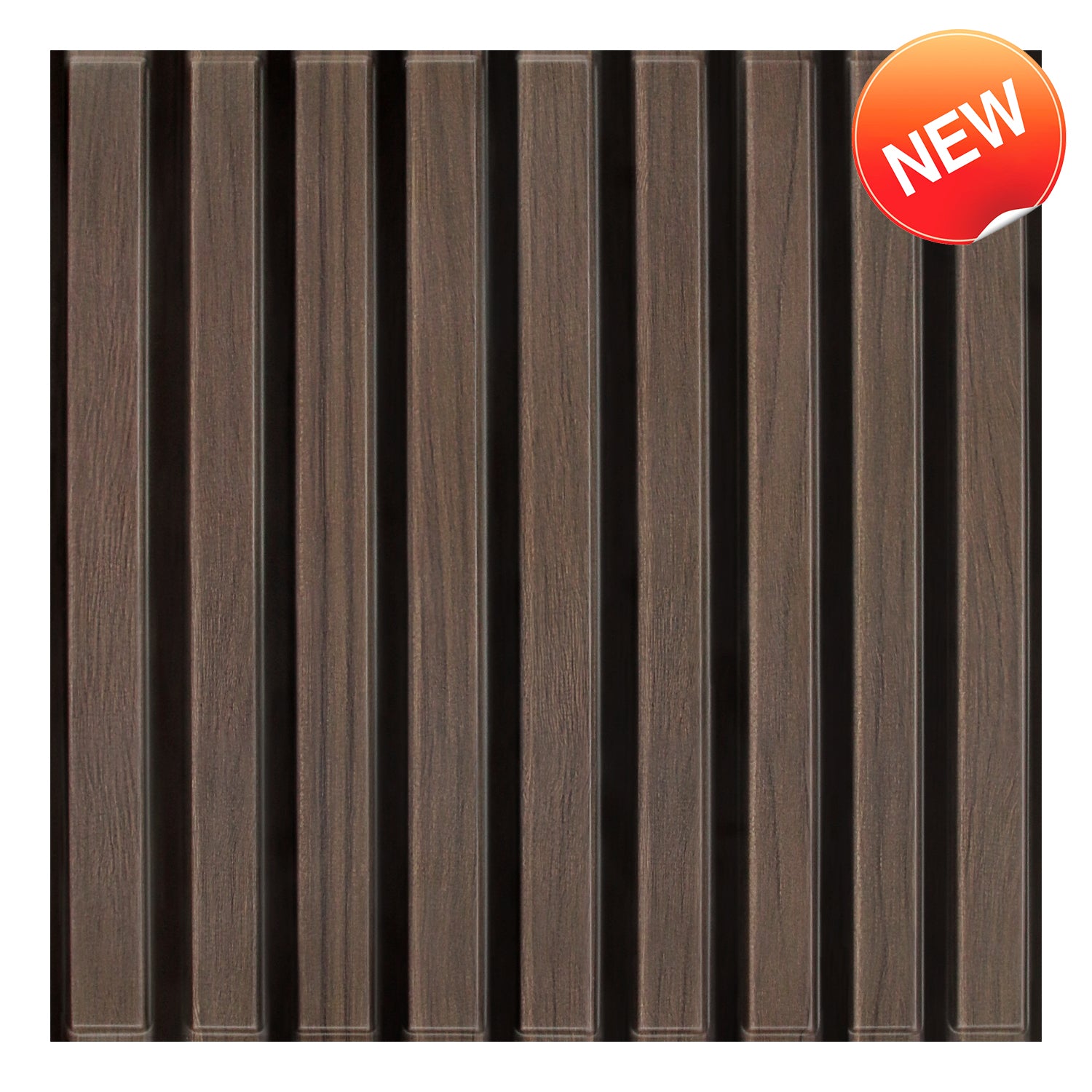 3D Dary Brown Slat Wood Peel and Stick Wall Tile – Commomy