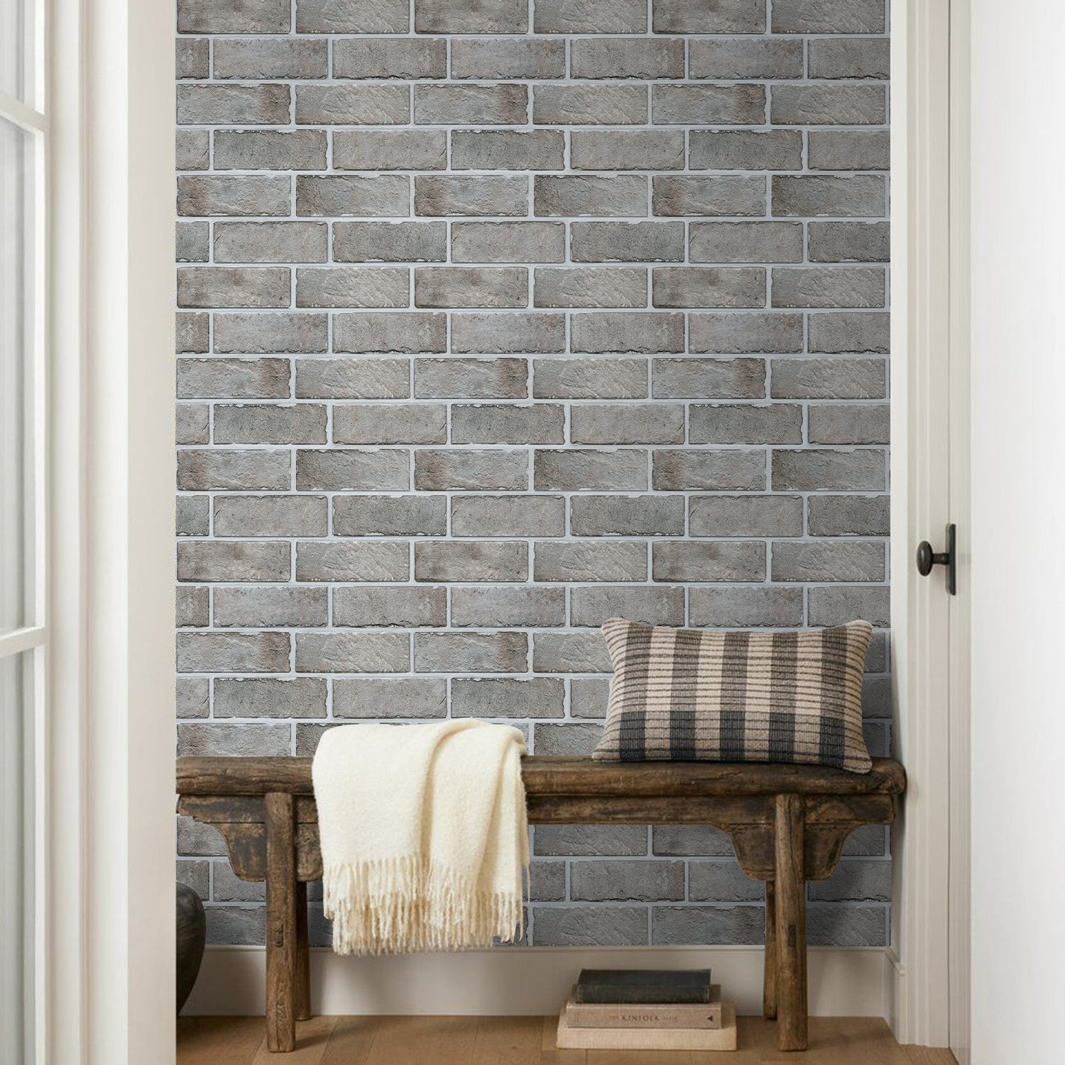 3D Distressed Neutral Brick Peel and Stick Wall Tile – Commomy
