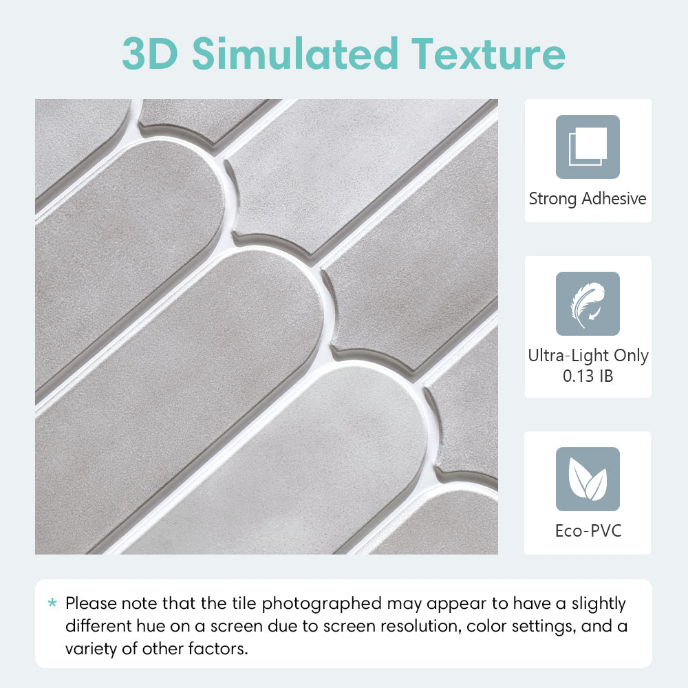 3D Gray Fish Scale Peel and Stick Wall Tile – Commomy