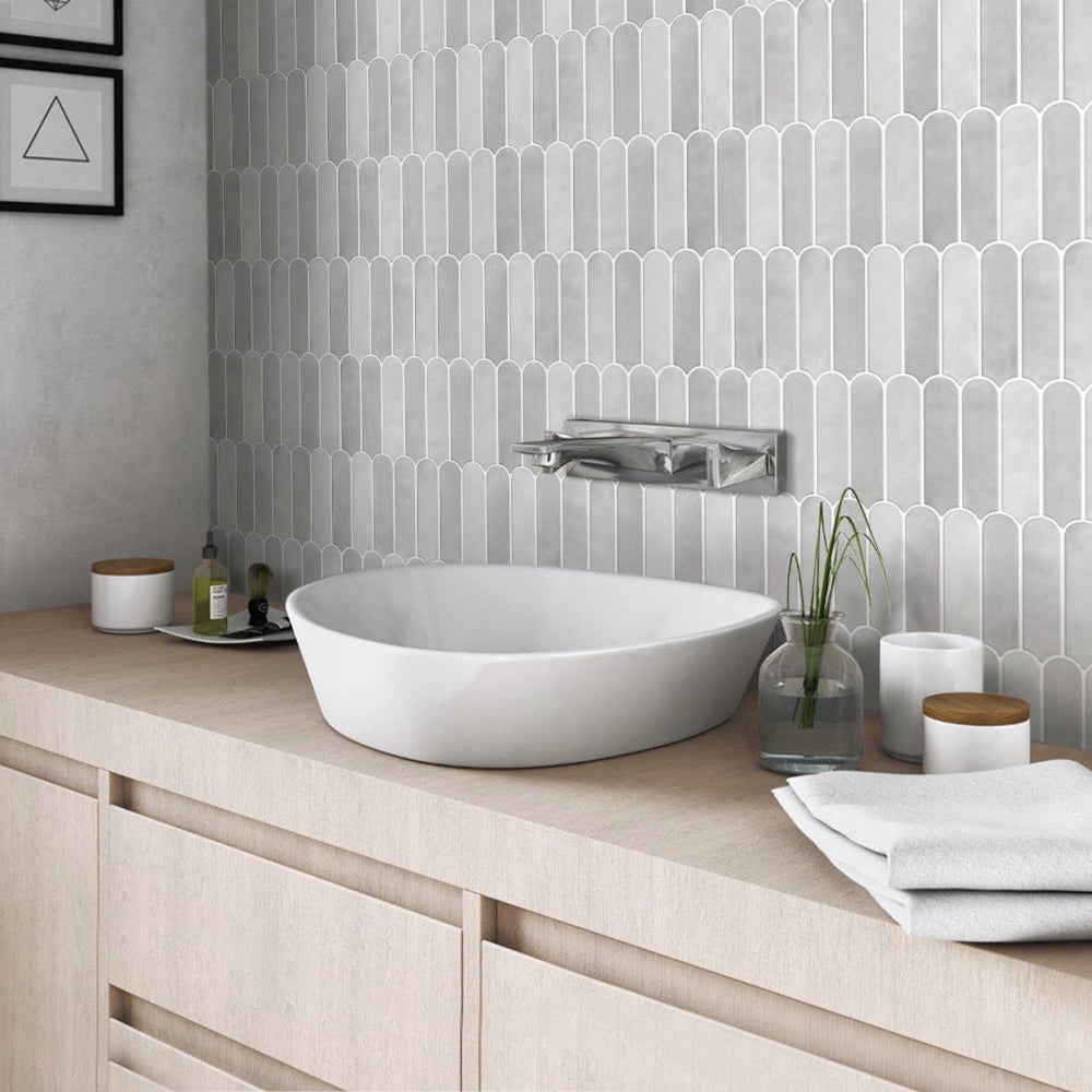 3D Gray Fish Scale Peel and Stick Wall Tile – Commomy
