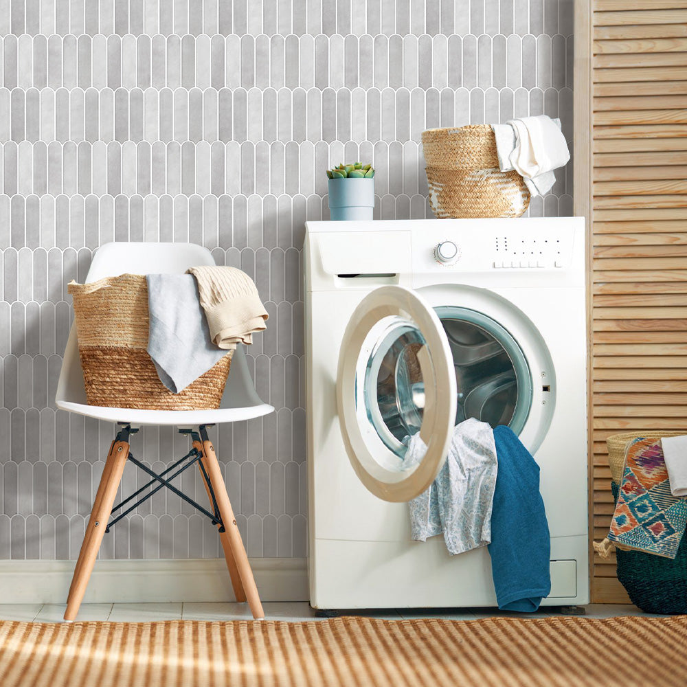 3D Gray Fish Scale Peel and Stick Wall Tile – Commomy