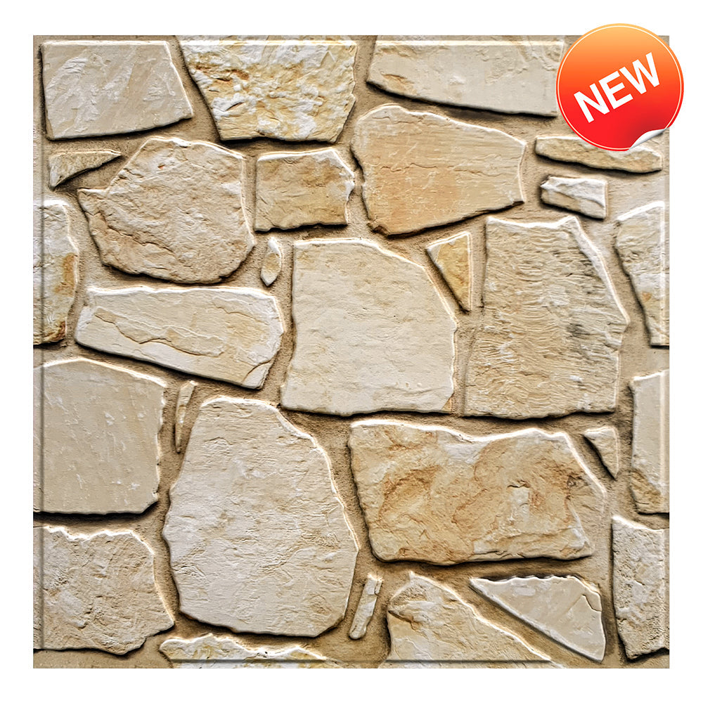 3D Light Brown Fieldstone Peel and Stick Wall Tile – Commomy