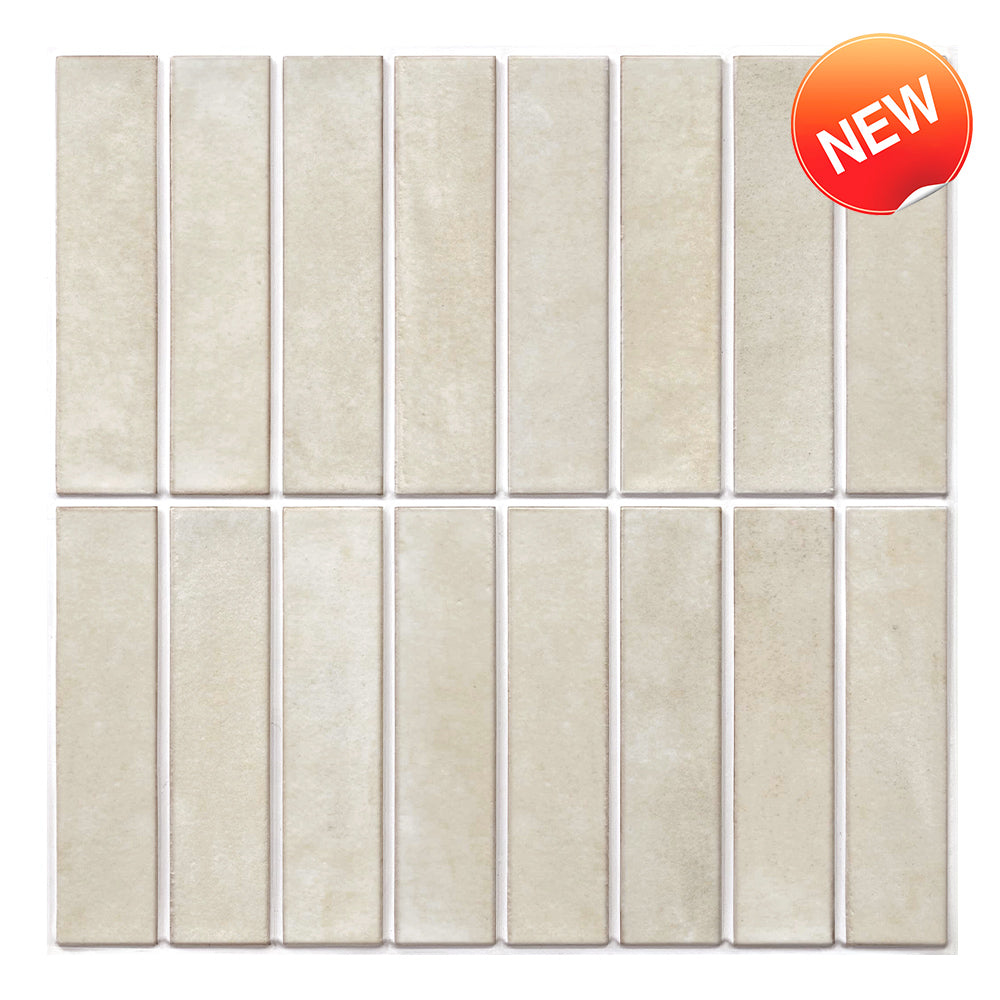 3D Light Color Vintage Linear Mosaic Peel and Stick Wall Tile – Commomy