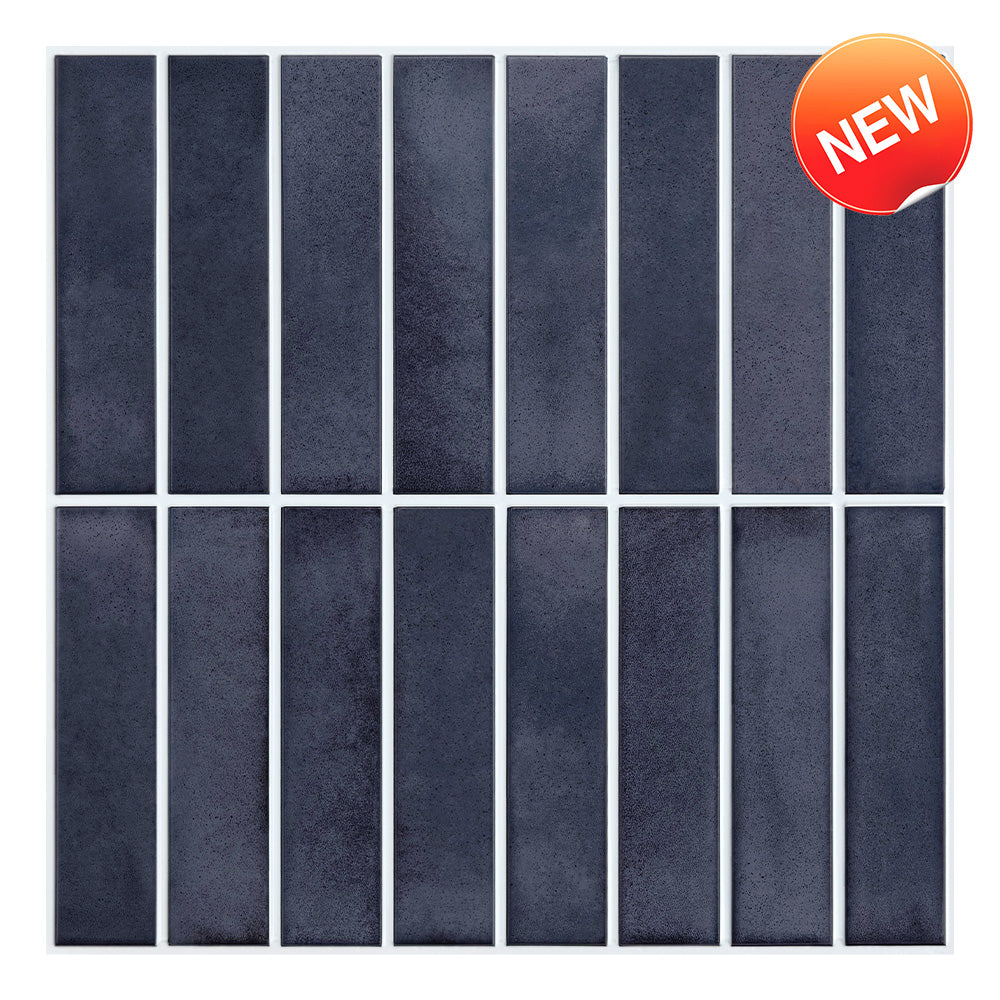 3D Navy Blue Linear Mosaic Peel and Stick Wall Tile – Commomy