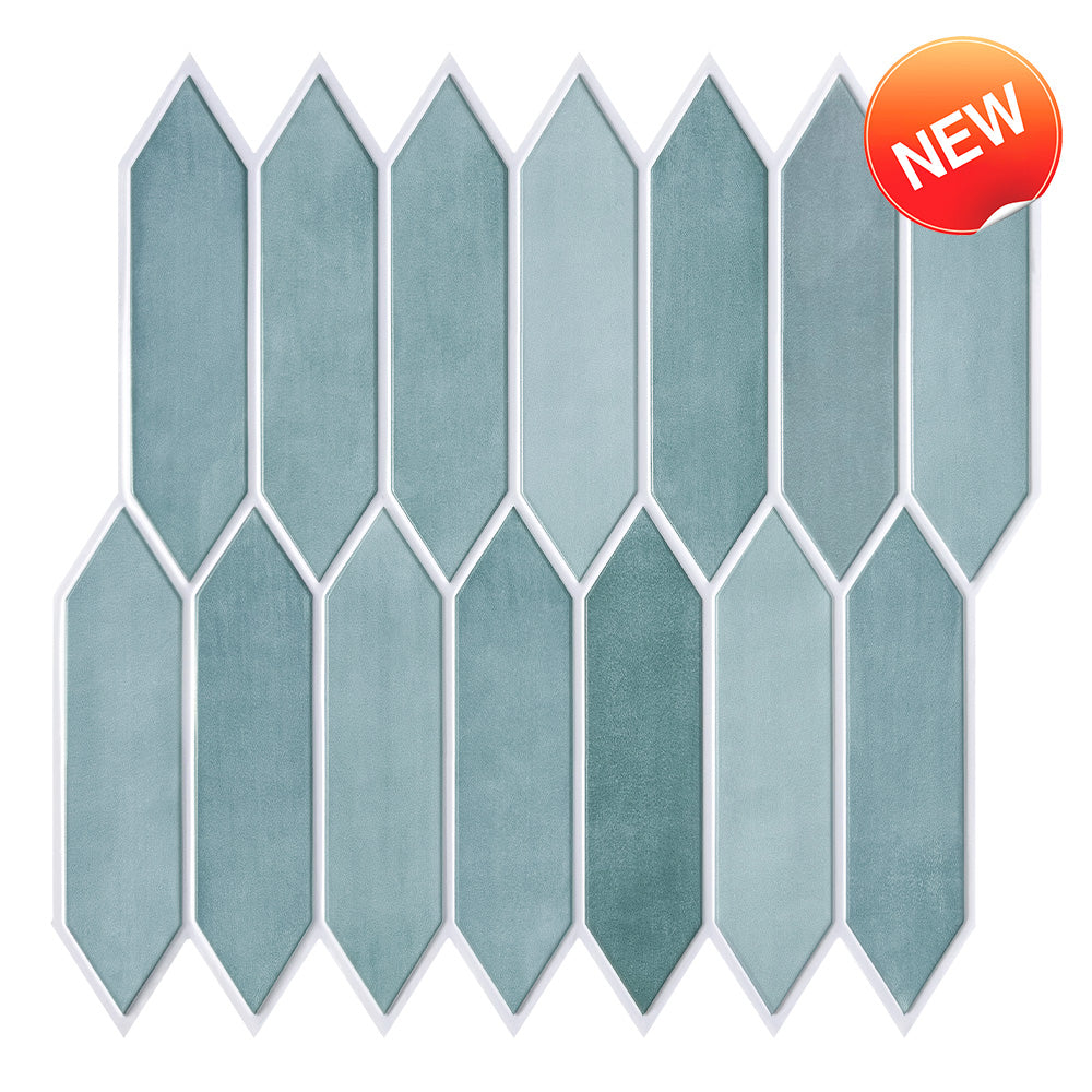 3D Ocean Color Elongated Hexagon Peel and Stick Wall Tile – Commomy