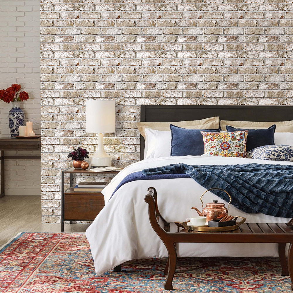 3D Rust Red Brick Peel and Stick Wall Tile – Commomy