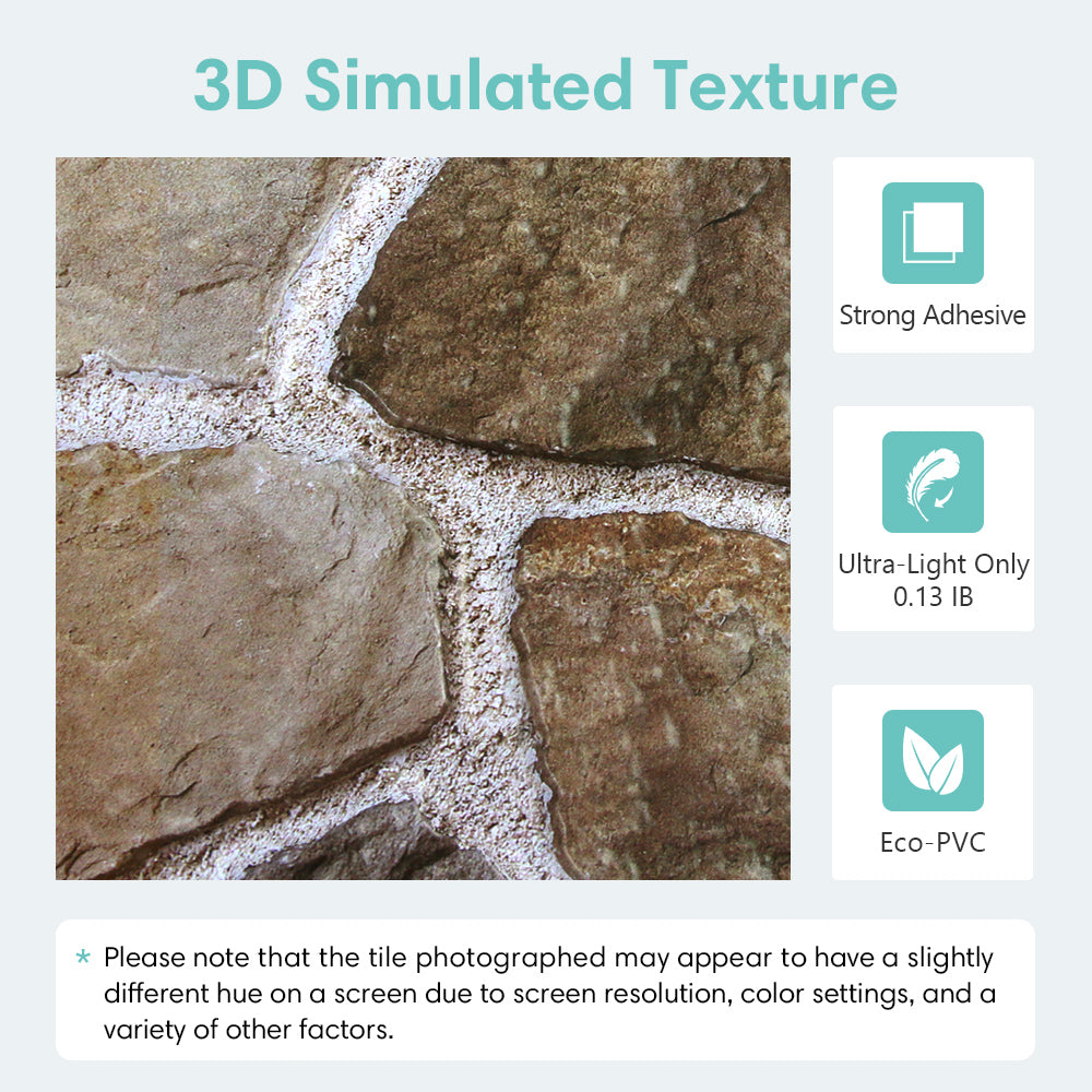 3D Rustic Stone Wall Panels Peel and Stick -Large Size – Commomy