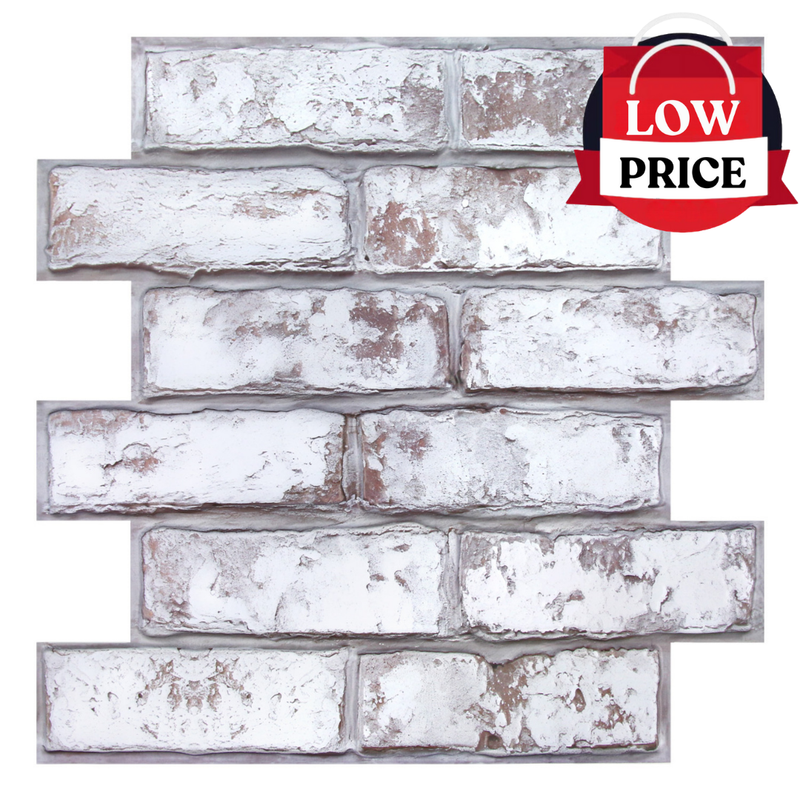 3D Rustic Whitewash Brick Peel and Stick Wall Tile – Commomy