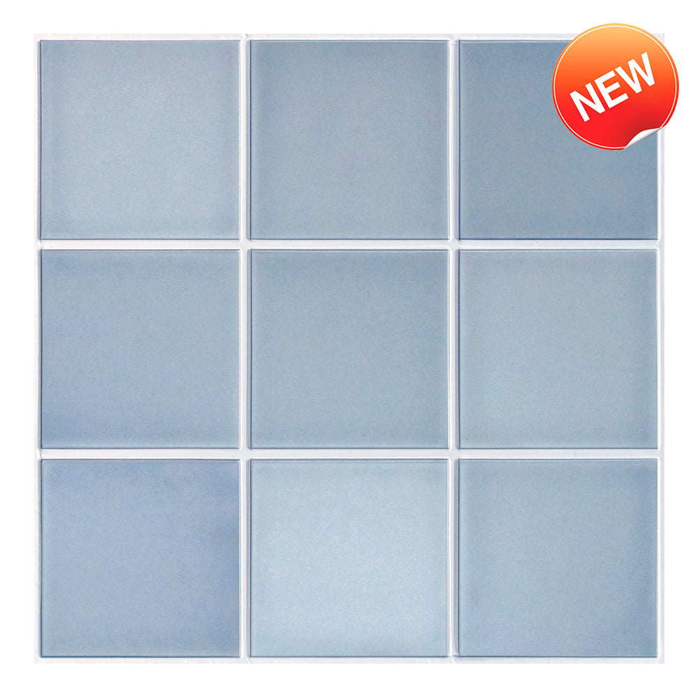 3D Slate Blue Ceramic Square Peel and Stick Wall Tile – Commomy