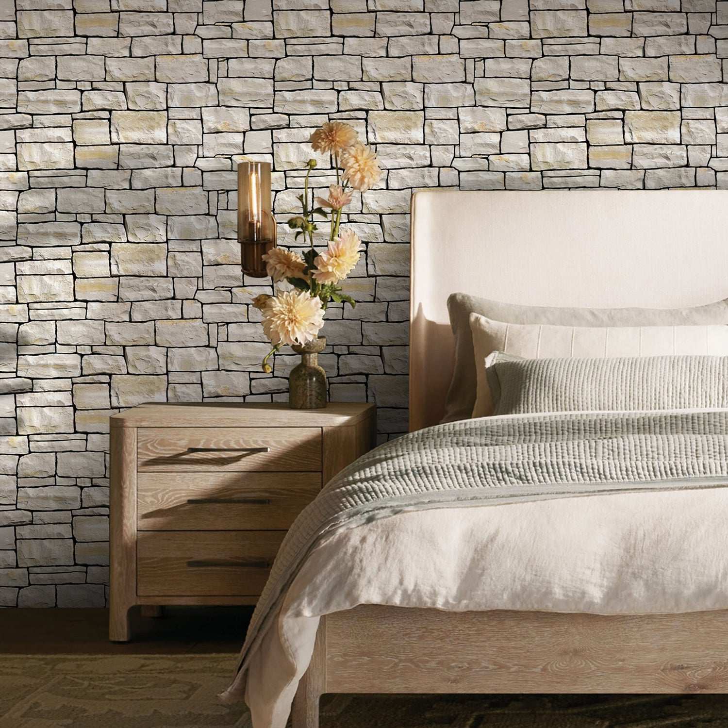 3D Stacked Stone Wall Panels Peel and Stick -Large Size – Commomy