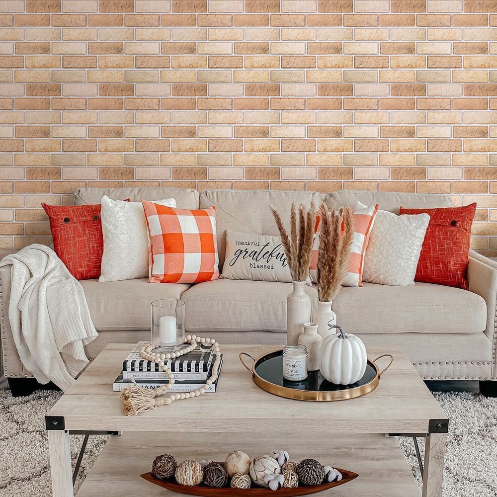 beige brick effect tiles