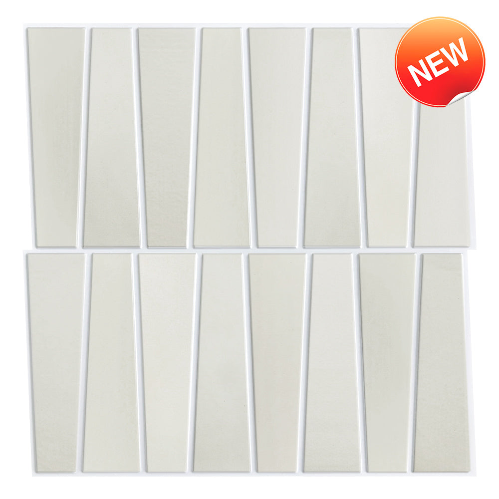 3D Trapezoid Creme Peel and Stick Wall Tile – Commomy