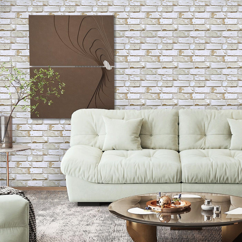 3D Vintage Whitewashed Brick Peel and Stick Wall Tile – Commomy