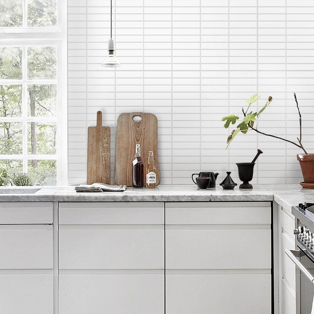 white subway tile backsplash