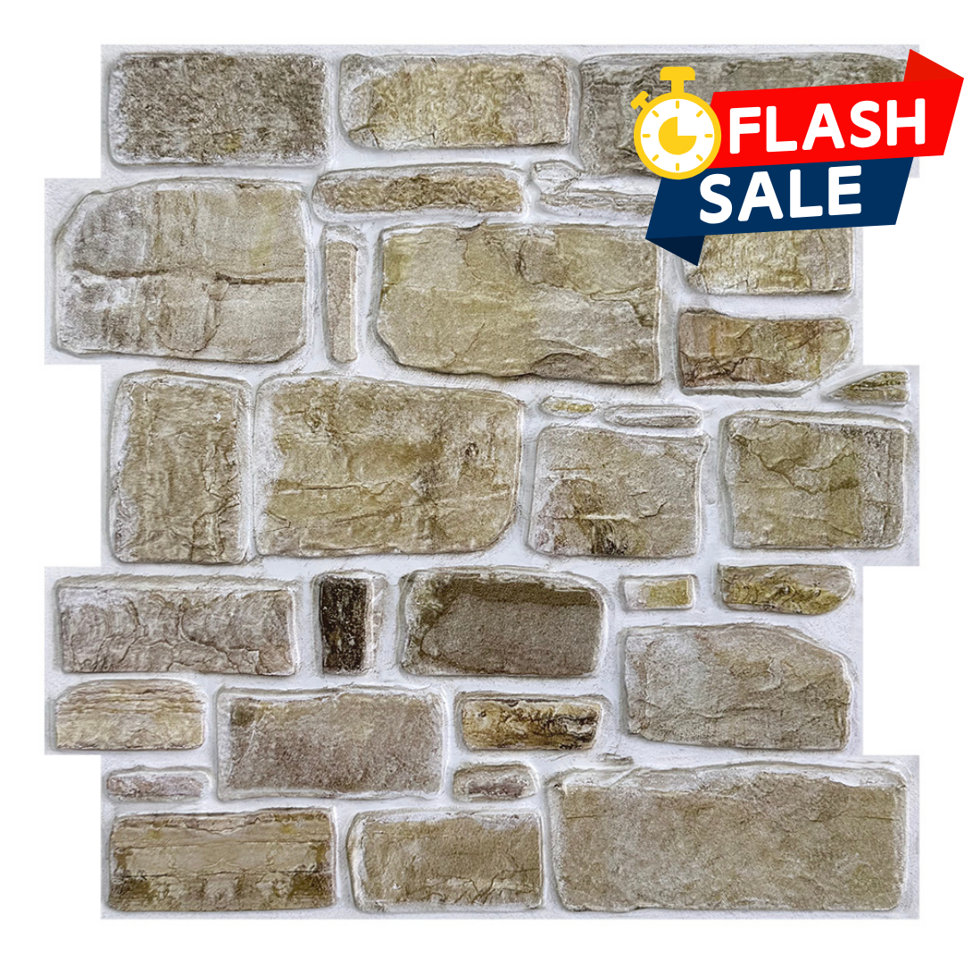 3D Retro Faux Stone Peel and Stick Wall Tile – Commomy