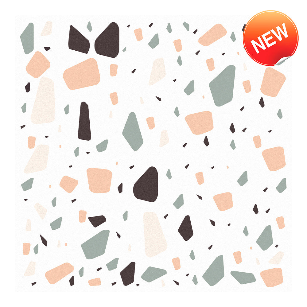 Colored Stone Terrazzo Peel and Stick Vinyl Floor Tile Sticker – Commomy
