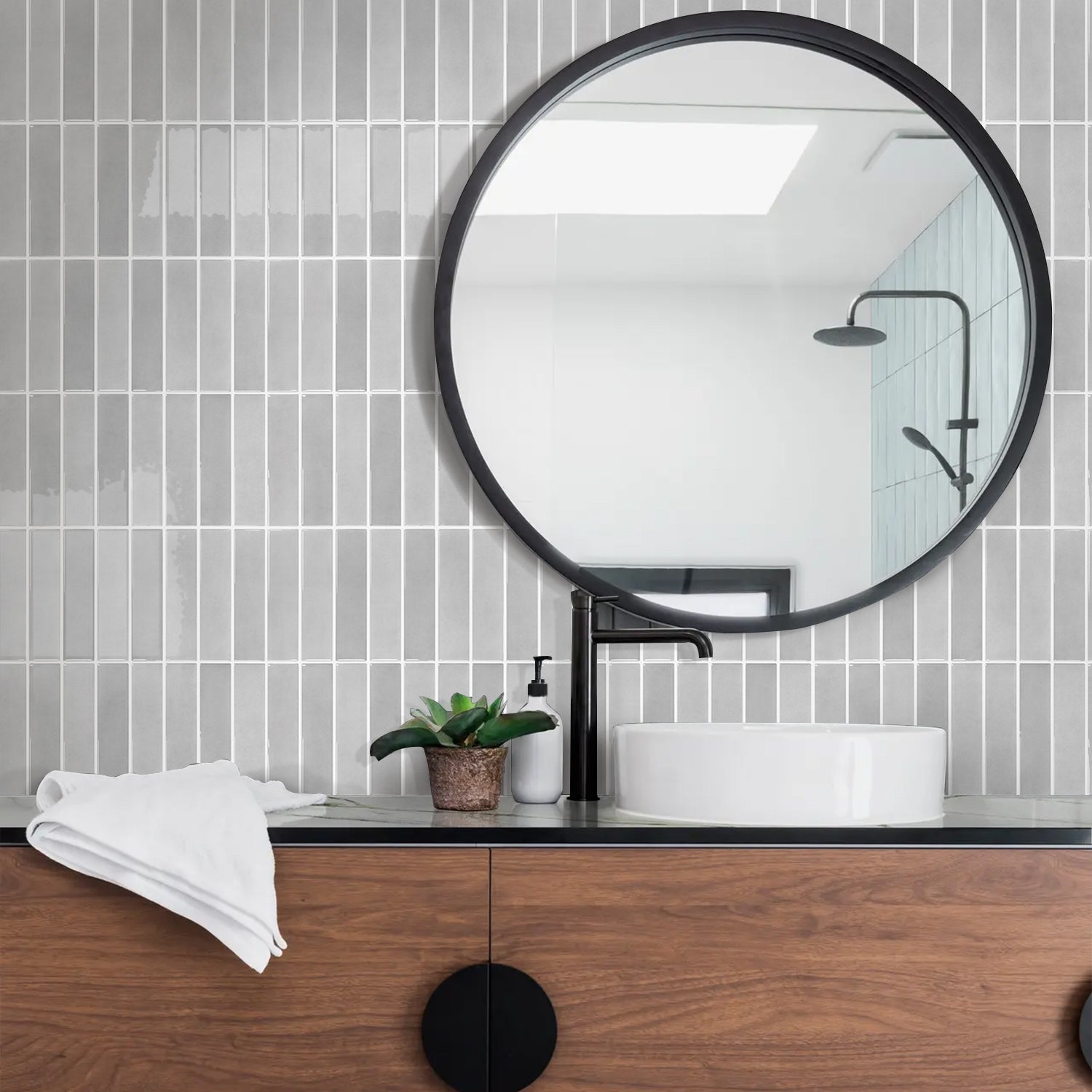 Grey Linear Peel and Stick Backsplash Tile – Commomy
