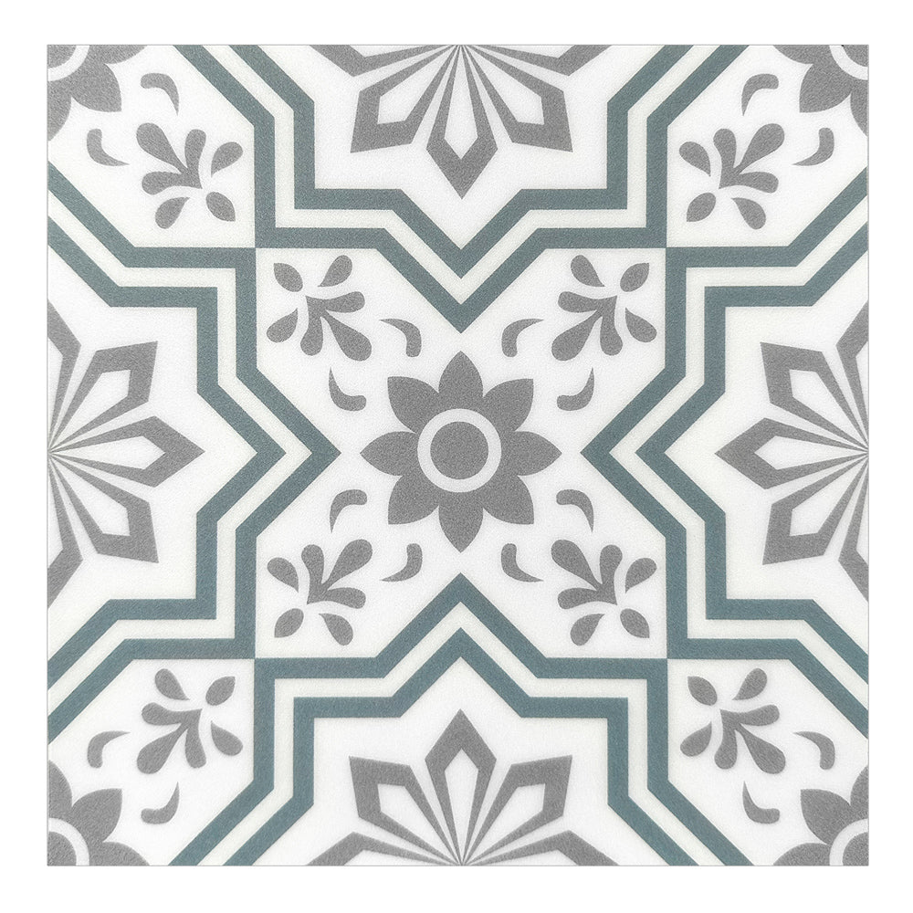 Grey Vintage Boho Flower Peel and Stick Vinyl Floor Tile Sticker – Commomy