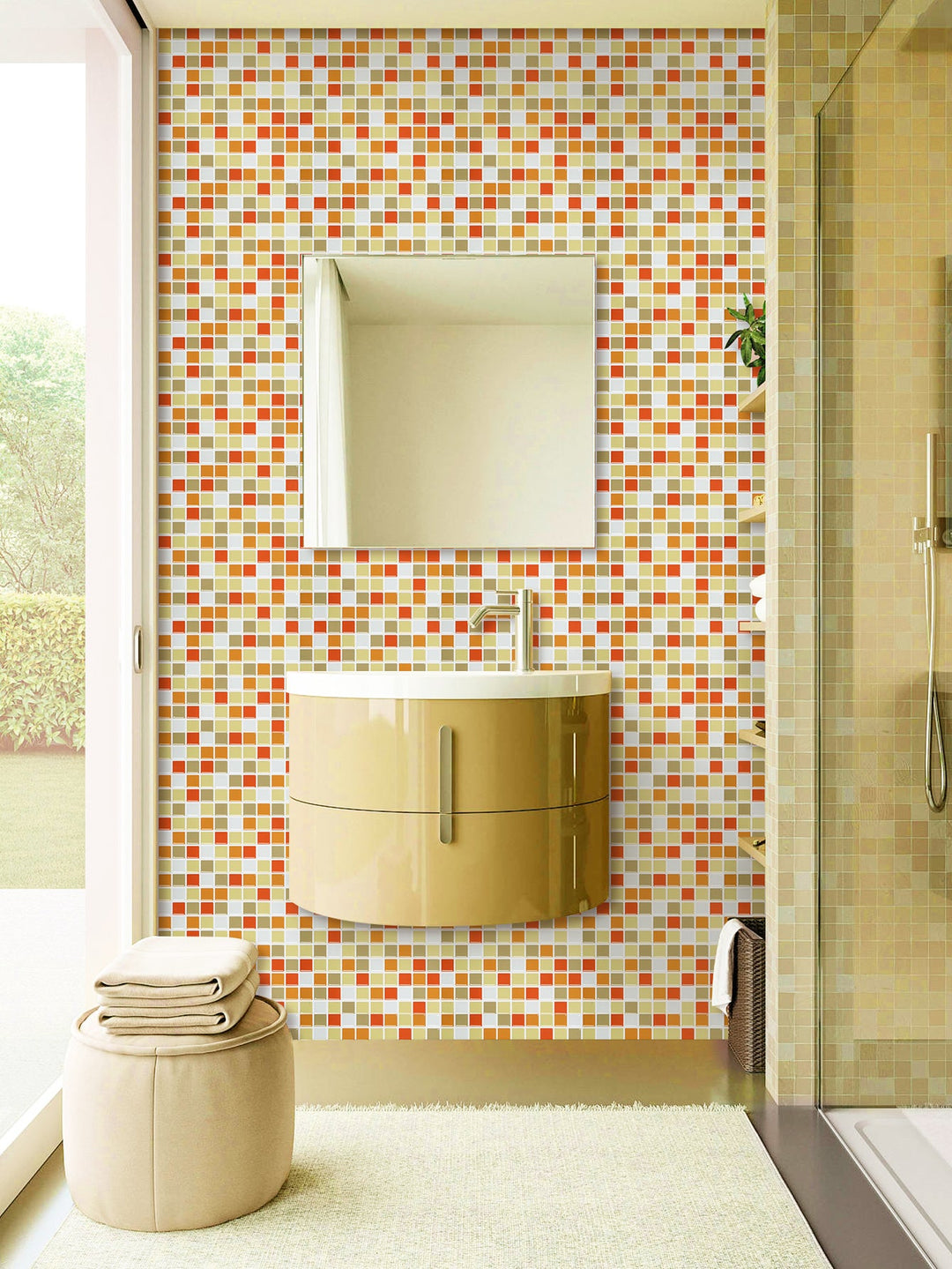 square orange tiles