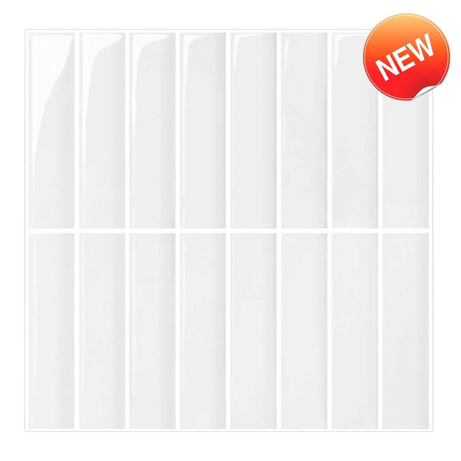 White Linear Peel and Stick Backsplash Tile – Commomy