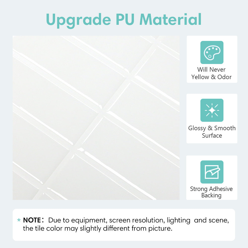 White Linear Peel and Stick Backsplash Tile – Commomy