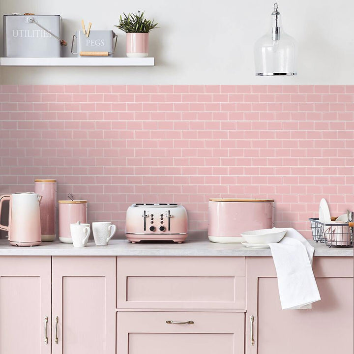 Peel and stick tile pink store