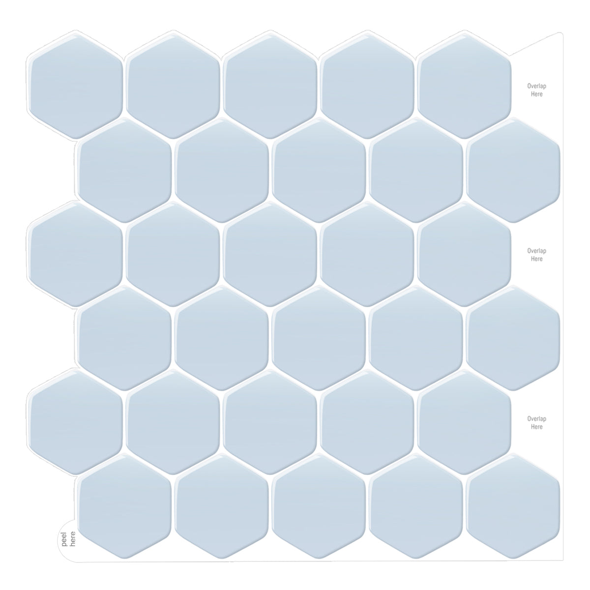 Pastel Blue Hexagon Peel and Stick Backsplash Tile – Commomy