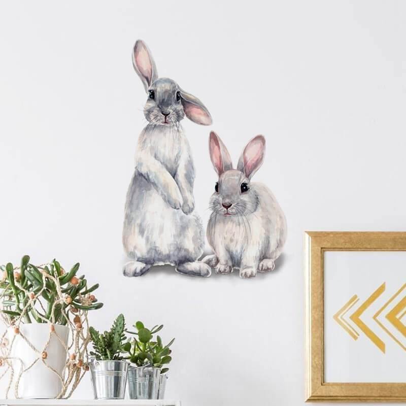 Two Rabbits are Watching on You Peel and Stick Wall Decals – Commomy