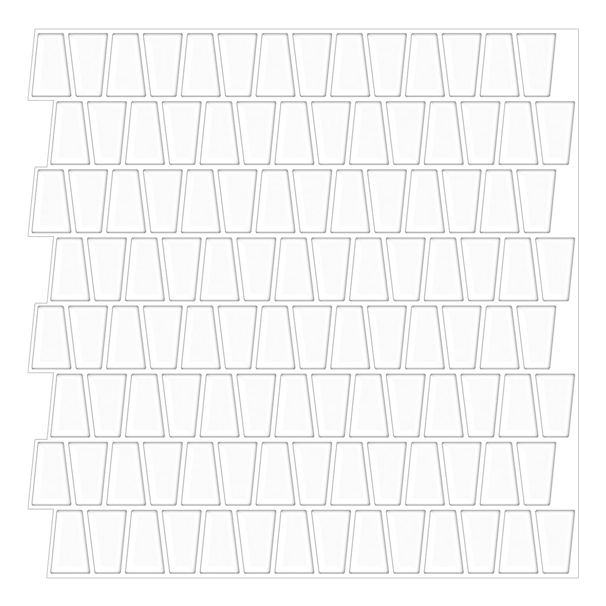 White Trapezoid Peel and Stick Backsplash Tile – Commomy